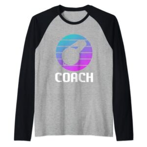 Retro Vintage Classic Coach Coaching Raglan Baseball Tee