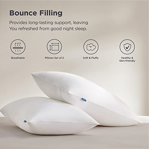 Bedsure Firm Pillows Queen Size Set of 2, Firm Queen Bed Pillows for Sleeping Hotel Quality, Queen Pillows 2 Pack Supportive, Down Alternative Pillow for Side and Back Sleeper