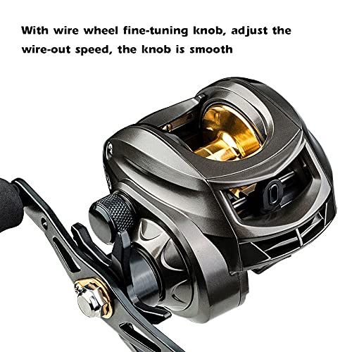 ERYUE Fishing Reel,Fishing Reel Casting Reel Baitcaster 7.2:1 High Speed Spinning Reel with Magnetic Brake 18LB Max Drag for Left Hand