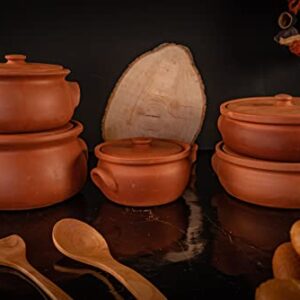 LUKSYOL Handmade Moroccan Clay Pots with Lids | Versatile Cookware Set for Authentic Cooking | Terracotta & Safe