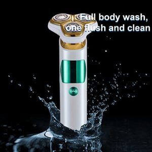 Styleader Aluminum Foil Shaver, with 24K Gold Coated Foil Blade and Popup Beard Trimmer, Rechargeable Electric Razor for Men (White Green)