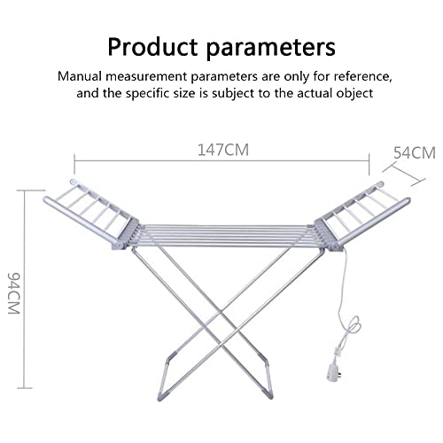 CHEMYO Portable Clothes Dryer Electric Heated Clothes Airer Dryer Free Standing Indoor Horse Rack Laundry Folding Washing Dry Winged 1470 * 540 * 940mm