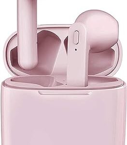 Wireless Earbuds, Bluetooth Headphones with Microphone, IPX7 Waterproof, 35H Playtime, High-Fidelity Stereo Earphones,Compatible with Apple/iOS/Android,for Running/Fitness/Work - Pink