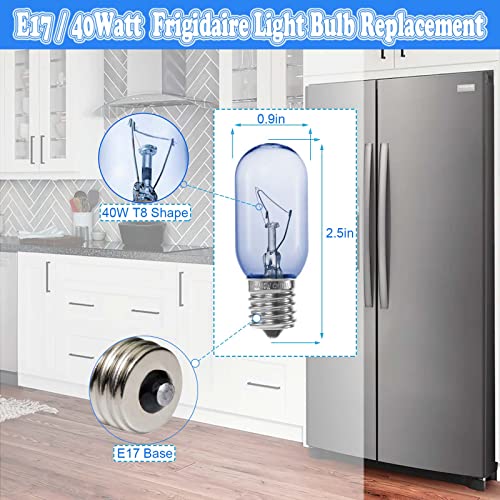 FELHOOD T8 40W Refrigerator Light Bulb 297048600 241552802 Compatible with Whirlpool Electrolx Kenmore Frigidaire Light Bulb AP3770086 1056577 AH976993 EA976993-2 Pack