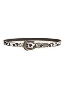 verdusa women's cow print leather belts vintage weatern waist belt black and white 80