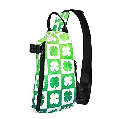 Crossbody Sling Backpack St-Patrick'S-Day-Clover Travel Hiking Chest Daypack One Strap Shoulder Bag