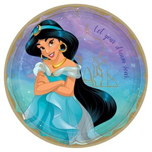 Disney Princess Jasmine Birthday Party Supplies Pack Serves 16 Guests | Decorations | Aladdin | Jasmine Party Supplies Plates Napkins Cups Table Cover and Banner with Birthday Candles | Princess Jasmine Party Supplies for 16 Guests