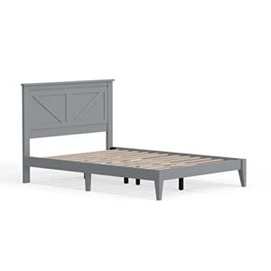 Glenwillow Home Farmhouse Solid Wood Platform Bed in Full - Ultimate Grey