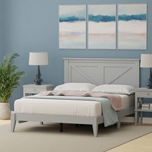 Glenwillow Home Farmhouse Solid Wood Platform Bed in Full - Ultimate Grey