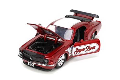 Big Time Muscle 1:24 1970 Ford Mustang Boss 429 Die-cast Car Candy Red, Toys for Kids and Adults