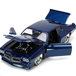 Big Time Muscle 1:24 1971Pontiac GTO Die-cast Car Dark Blue, Toys for Kids and Adults