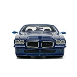 Big Time Muscle 1:24 1971Pontiac GTO Die-cast Car Dark Blue, Toys for Kids and Adults