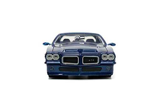 Big Time Muscle 1:24 1971Pontiac GTO Die-cast Car Dark Blue, Toys for Kids and Adults