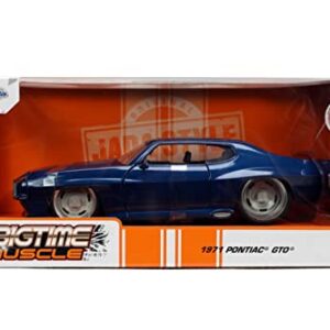 Big Time Muscle 1:24 1971Pontiac GTO Die-cast Car Dark Blue, Toys for Kids and Adults