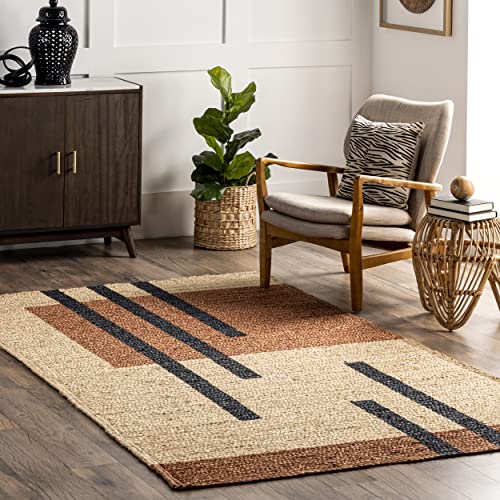 nuLOOM Katy Modern Braided Jute Area Rug, 4x6, Brown