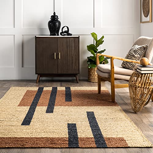 nuLOOM Katy Modern Braided Jute Area Rug, 4x6, Brown