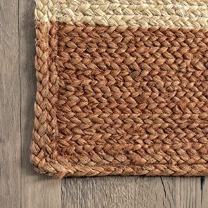 nuLOOM Katy Modern Braided Jute Area Rug, 4x6, Brown