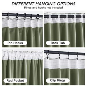 RYB HOME Sage Green Velvet Curtains 84 inch, Room Darkening Super Soft Velvet Drapes for Living Room Thermal Insulated Pleat Tapes Window Treatment for Bedroom Playroom, W52 x L84 inch, 2 Panels