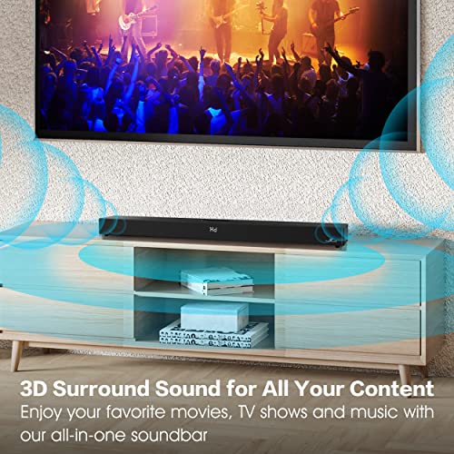 LARKSOUND All-in-One 2.1 Sound Bar for TV, 36 Inch Soundbar with Build-in Subwoofer, Surround Sound System TV Speaker with Bluetooth/HDMI ARC/Optical/AUX/USB