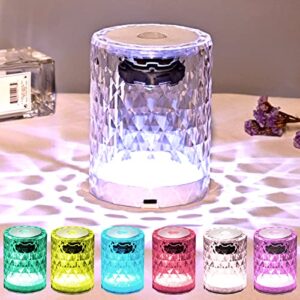 gift for women bluetooth speakers night light,tws wireless computer speakers for teen girl, 7 color crystal light wireless portable speakers for decor living room bedroom romantic party dinner