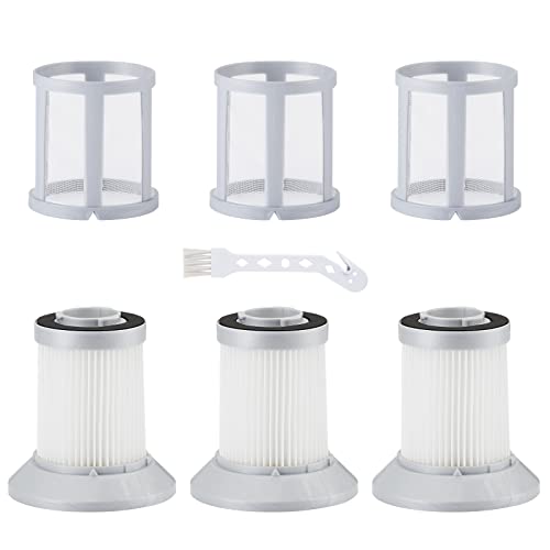 3 Pack Filters for Bissell Zing & Powerforce Bagless Canister Vacuum 2156A / 1665/16652 / 1665W, Zing Vacuum Filter Replacement with 1 Cleaning Brush