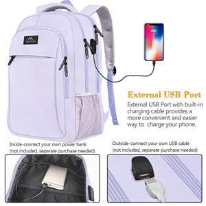 Laptop Backpack for Girls, 15.6 Inch Anti Theft College School Backpack for Women with USB Charging Port, Water Resistant Durble Students Bookbag Casual Daypack Travel Computer Work Bag Gift for Women