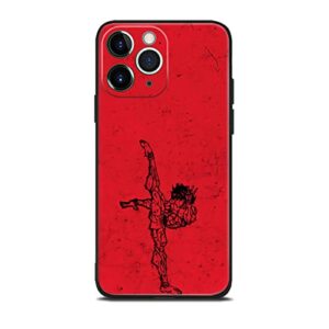 heminjyjef fashion japanese anime anti-drop cover manga pattern non-slip shell soft silicone cartoons protective phone cases (for iphone 13 pro,baki hanma martial arts)