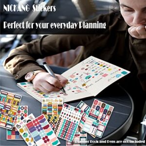 NICKANG Planner Stickers and Accessories | 31Sheets/1740+Pcs | Productivity & Decorative Stickers and Accessories, Ideal for Budget, to Do List, Journals, Calendars, Daily, Women, Adults, Holiday