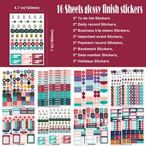 NICKANG Planner Stickers and Accessories | 31Sheets/1740+Pcs | Productivity & Decorative Stickers and Accessories, Ideal for Budget, to Do List, Journals, Calendars, Daily, Women, Adults, Holiday