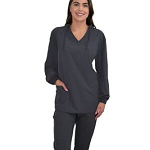 Green Town Women's Pullover Hoodie GT Performance Medical Uniform Scrub Jacket-Pewter-X-Large