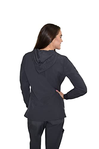 Green Town Women's Pullover Hoodie GT Performance Medical Uniform Scrub Jacket-Pewter-X-Large