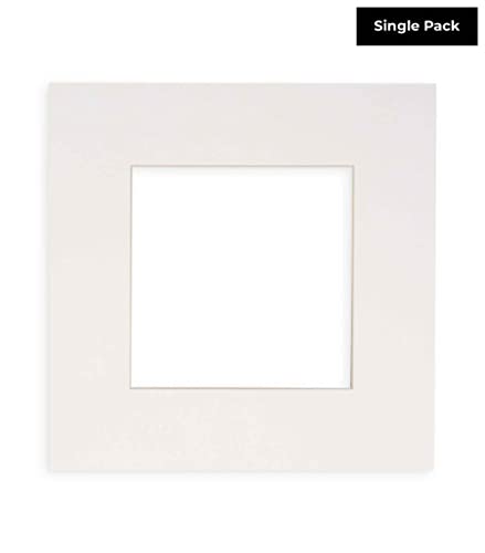 11x11 Mat Bevel Cut for 7x7 Photos - Precut White Square Shaped Photo Mat Board Opening - Acid Free Matte to Protect Your Pictures - Bevel Cut for Family Photos, Pack of 1 Matboard