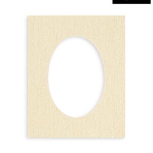 8.5x11 Mat Bevel Cut for 7x9 Photos - Precut Fresh Linen Canvas Oval Shaped Photo Mat Board Opening - Acid Free Matte to Protect Your Pictures - Bevel Cut for Family Photos, Pack of 1 Matboard