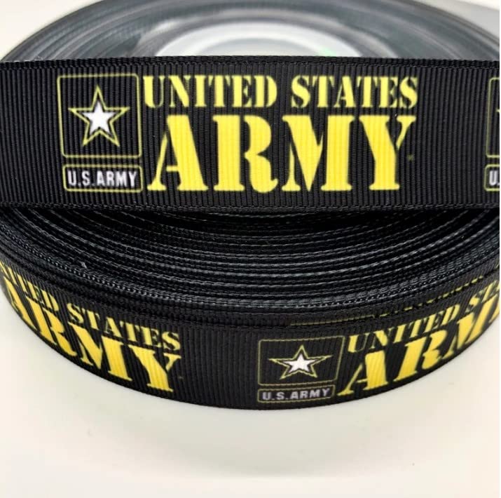 1 inch Grosgrain Ribbon U.S. Army Printed are for Hair Bows Crafts Gifts and More. Zero Shipping. First Class. (3 Yards)