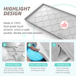 SIKADEER Under Sink Mat for Kitchen Waterproof, 28" x 22" Silicone Under Sink Liner, Hold up to 2.7 Gallons Liquid, Kitchen Bathroom Cabinet Mat and Protector for Drips Leaks Spills Tray