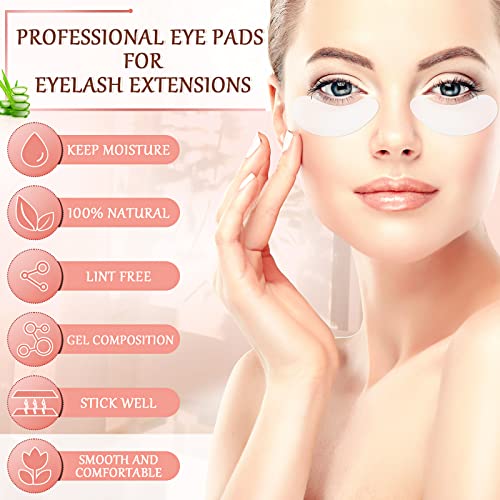 500 Pairs Under Eye Gel Pads Natural Eyelash Extension Gel Pads Patches Kit for Eyelash Extension Supplies Bulk Eyelash Extension Supplies Beauty Tools, Fit Most Eye Shape