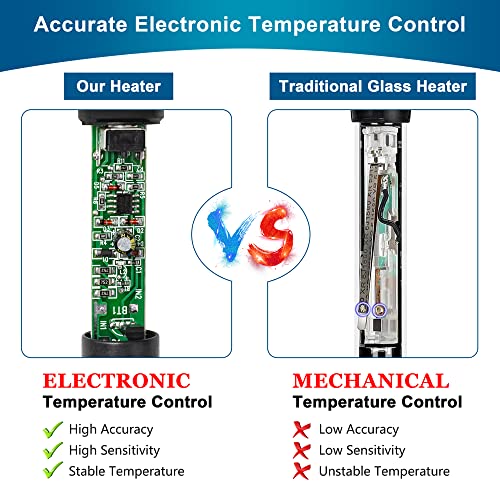 DaToo Aquarium Heater Adjustable 50W Submersible Fish Tank Heater with Electronic Chip Thermostat Suitable for Marine Saltwater and Freshwater