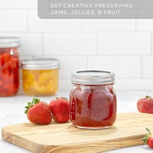 JoyJolt 8 Oz Mason Jars With Lids, Labels and Measures! 6-Pack Regular Mouth Mason Jars, Glass Jar with Lid and Band. Airtight Canning Jars, Overnight Oats Jars, Salad Jars, Sourdough Starter Jar