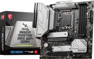 msi mag b660m mortar max wifi ddr4 gaming motherboard (matx, 12th/13th gen intel core, lga 1700 socket, ddr4, pcie 4, 2.5g lan, m.2 slots, wi-fi 6e)