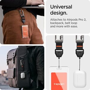 Spigen Lanyard with Carabiner Designed for AirPods Pro 2nd Generation Case 2022/2023 (USB-C/Lightening Cable) Durable Lanyard Strap with Carabiner [AirPods Pro 2/Universal Lanyard] - Black