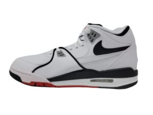 nike air flight 89 men's basketball shoes, white/black-lt smokey grey, 8.5 m us