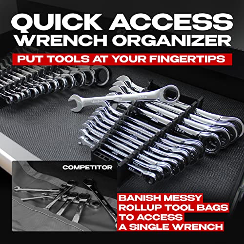 Jaeger 26pc IN/MM TIGHTSPOT Ratcheting Wrench Set - MASTER SET With Inch & Metric Ratchet Speed Wrenches And A Quick Access Wrench Organizer - Our standard in combination wrench sets from gear to tip