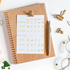 36 Sheets Clear Gold Foil Planner Stickers Monthly Planner Stickers Icons Sticker Book Planner Stickers and Accessories for Journals Planning Scrapbooking Holiday Seasonal General Event 1000+ Stickers