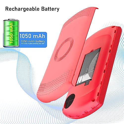 Retro Handheld Game Console, Melusen Video Game Console with 500 Classical FC Games 3.5-Inch Color Screen 800mAh Rechargeable Battery Gameboy Support for Connecting TV and Two Players (500 Games-Red)