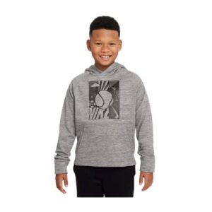 nike boys therma baseball hoodie (as1, alpha, m, regular, regular, medium) carbon heather/black