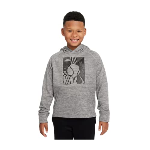 Nike Boys Therma Baseball Hoodie (as1, alpha, m, regular, regular, Medium) Carbon Heather/Black