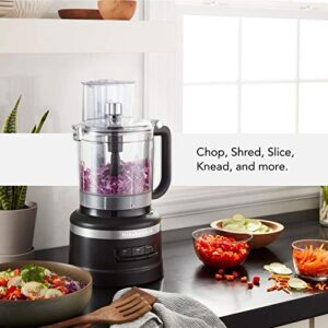 KitchenAid 13-Cup Food Processor, Black Matte & KHBV53BM Variable Speed Corded Hand Blender, Black Matte, 8 in