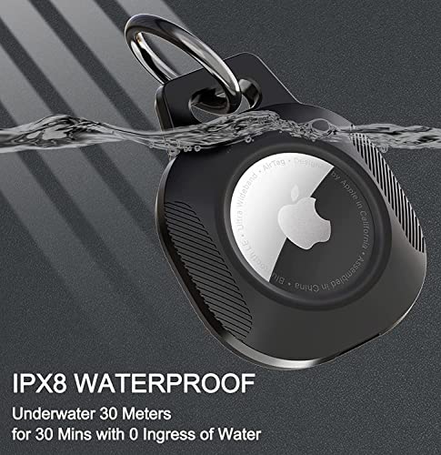 Tieuwant 4-Pack IPX8 Waterproof AirTag Holder Keychain Case