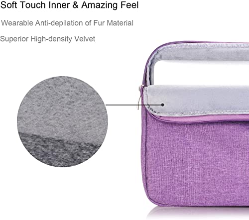 Egiant Laptop Sleeve 14-Inch,Water-Resistant Protective Fabric Case Compatible for HP Lenovo Acer Asus Dell 1 Chromebook Notebook, 14 Inch Computer Carrying Case with Accessory Pocket,Purple