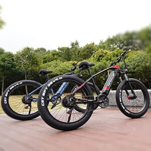 Electric Fat Tire Bike, 1000W Ebike with 35MPH, 60 Miles Maximum Mileage Ridden, 26" Off-Road Electric Bicycle, Shimano 7 Speed E Bike, 864Wh (48V18Ah) Removable Battery Electric Mountain Bike